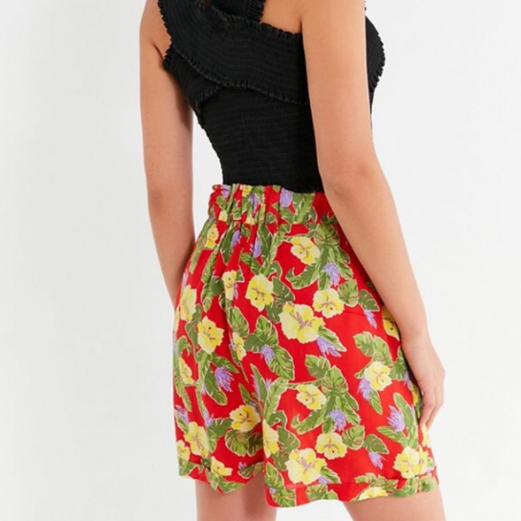 Urban Outfitters | Shorts | Highrise Bright Floral Hawaiianprint ...